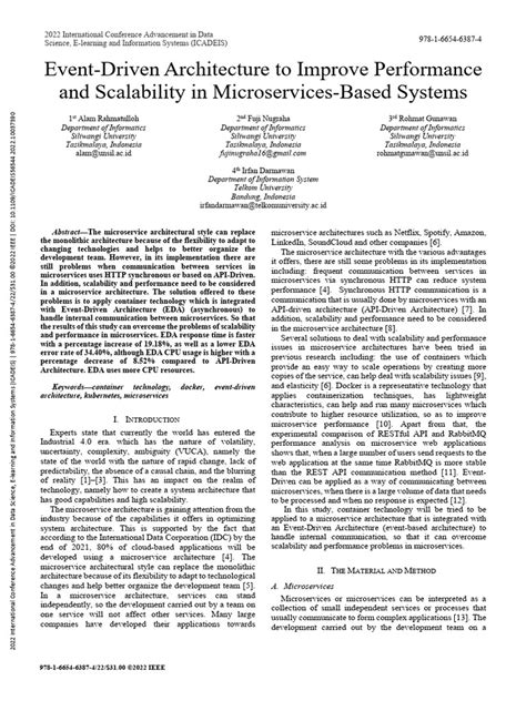 Event Driven Architecture To Improve Performance And Scalability In