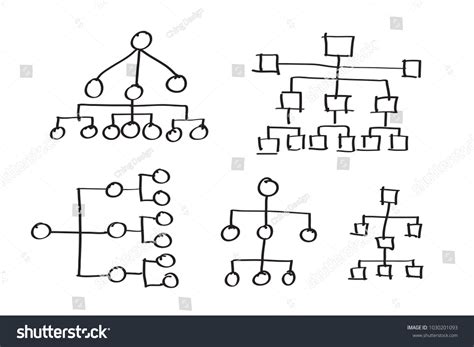 Organization Chart Infographics Drawing Style Stock Vector Royalty Free 1030201093 Shutterstock