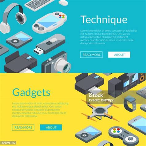 벡터 아이소메트릭 가젯 아이콘 웹 배너 템플릿 일러스트 3차원 형태에 대한 스톡 벡터 아트 및 기타 이미지 3차원 형태 개념 개발 Istock