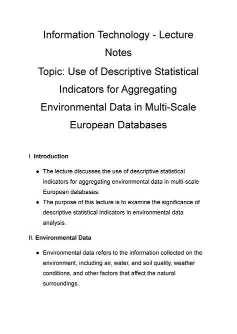 Information Technology Lecture Notes Information Technology