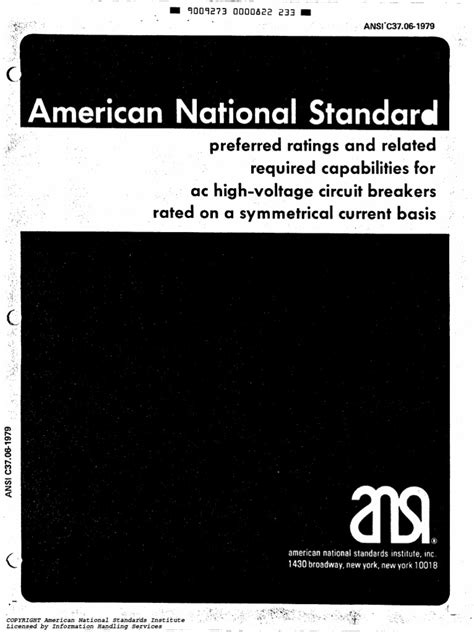 Ansi C37 06 1979 Pdf Power Engineering Electrical Components