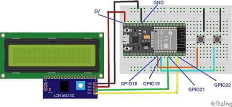 Making Chronometer With Esp32 Board And Lcd I2c 1602 Display