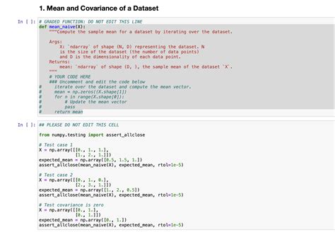 Solved Mean And Covariance Of Data Set In Pythonit Is For