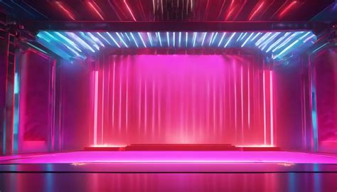 핑크빛 조명과 빨간 커튼이 있는 무대 Seaart Ai