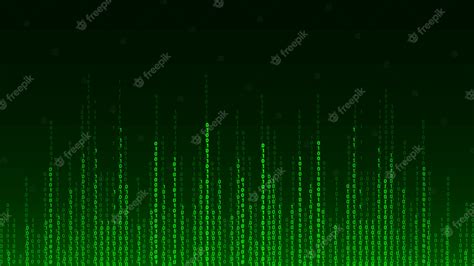 Fond De Matrice Verte Nombres Tombants Sur Lécran Flux De Technologie Code Binaire Illustration