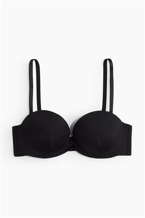 Microfiber Super Push Up Balconette Bra Black Ladies Handm Ph