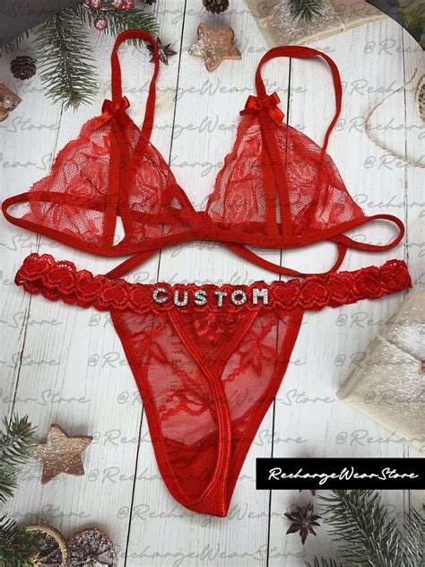 Customize Name Bra Thong Personalized Lace Bra Thong Perfect Couple T Anniversary T