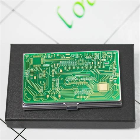 Circuit Board Business Card Case Software Developer Programmer Computer Geek Science