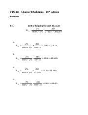 FIN CH Sol Th Ed Docx FIN Chapter Solutions Th