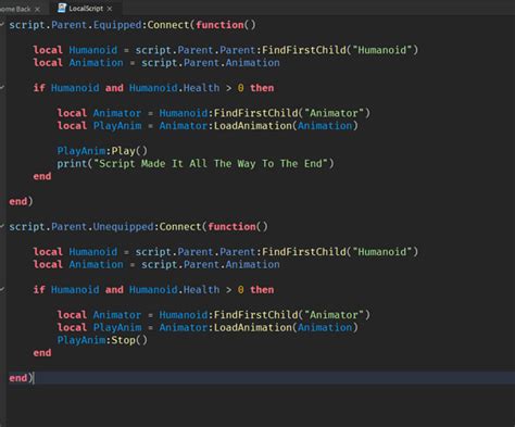 How To Stop An Animation After Unequipping An Tool Scripting Support Developer Forum Roblox
