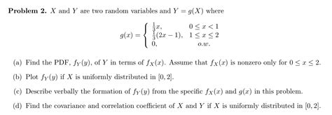 Solved Problem 2 X ﻿and Y ﻿are Two Random Variables And