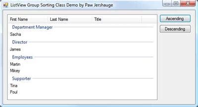 ListView Group Sorter CodeProject