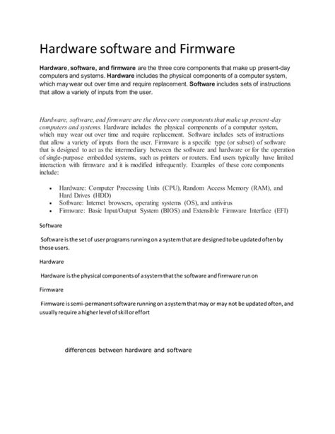 Hardware Software And Firmware Docx
