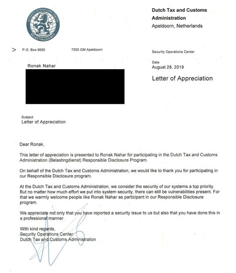 Ronak Nahar On Linkedin Appreciation Hacking Infosec Cybersecurity Bugbounty Netherlands…