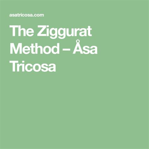 The Ziggurat Method Åsa Tricosa Tejidos Agujas