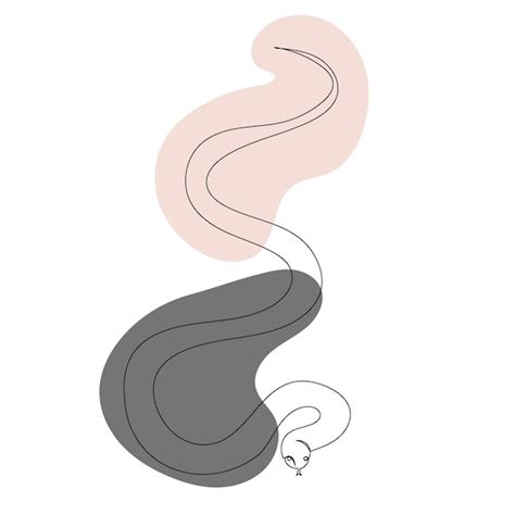 하나의 연속 라인 격리 벡터에서 뱀 그리기 프리미엄 벡터