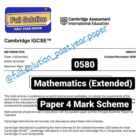 Cambridge Igcse 0580 Coreextended Mathematics Past Year Question