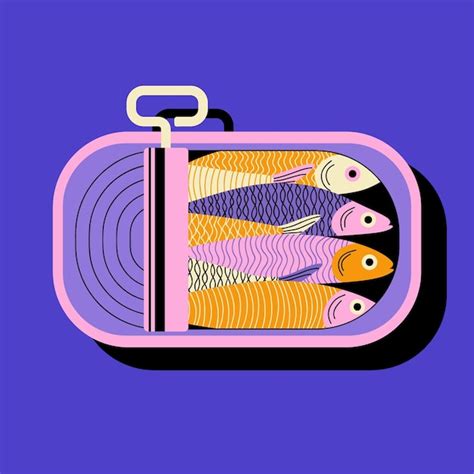 Free Vector Hand Drawn Canned Sardine Illustration