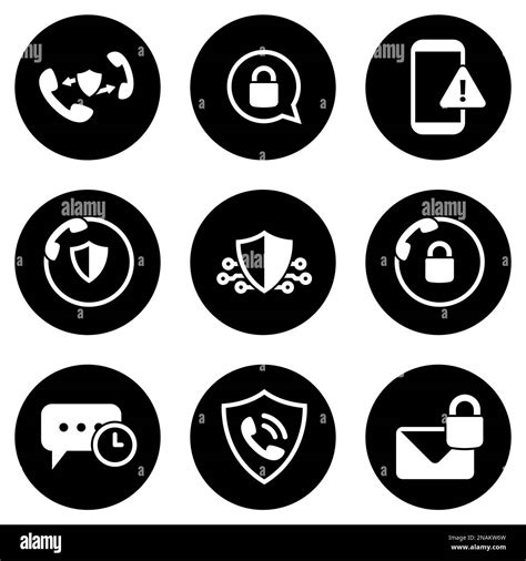 Set Of Simple Icons On A Theme Secure Connection Vector Design Collection Flat Sign Symbol