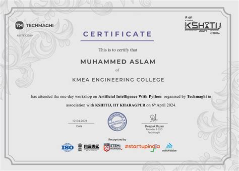 muhammed aslam on linkedin attended workshop on artificial
