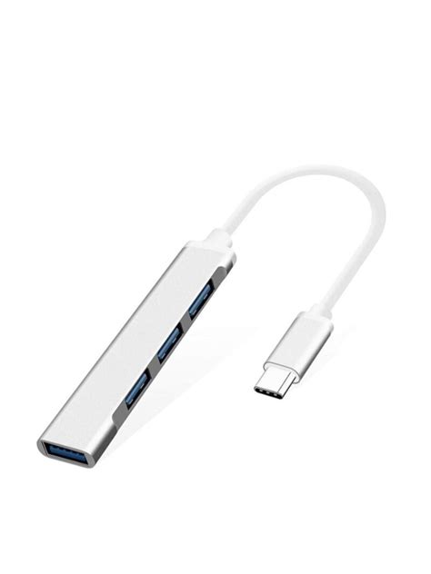 Usb концентратор Gsmin B15 разветвитель Type С Hub 3xusb 2 0 Usb 3 0 20 см Серебристый