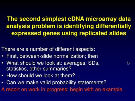 Estimating Expression Differences In Cdna Microarray Experiments Ppt
