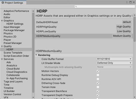 scalability in hdrp high definition rp 13 0 0
