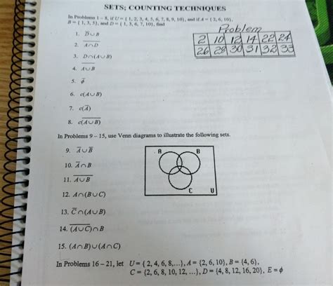 solved sets counting techniques in problems 1 8 iu В {