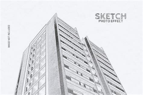 Premium PSD Architecture Sketch Photo Effect Template