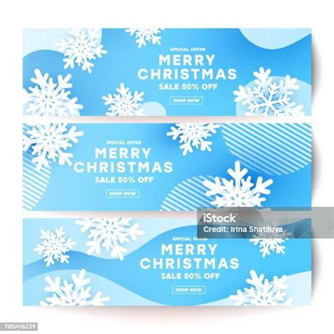 흰색 눈송이와 그림자 모양 장식이 텍스트에 대한 장소와 파란색 일반 배경에 설정 겨울 미니멀리즘 액체 웨이브 배너 모양 겨울에 대한 스톡 벡터 아트 및 기타 이미지 Istock