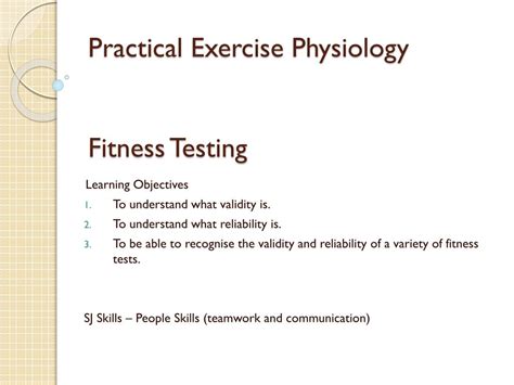 PPT Practical Exercise Physiology Fitness Testing PowerPoint Presentation ID