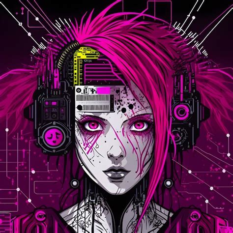 Premium Photo Cyberpunk Woman Schematic Project Engineering Style