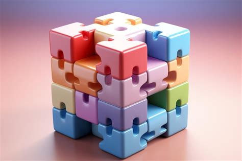 Premium Photo Toy Brick Puzzle Symbolizing Logic And Problemsolving In Calming Pastels