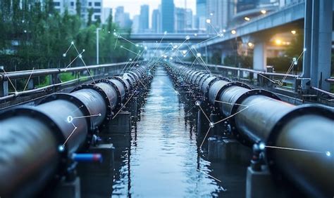 A Smart Water Distribution Network With Pipes Equipped Premium Ai Generated Image