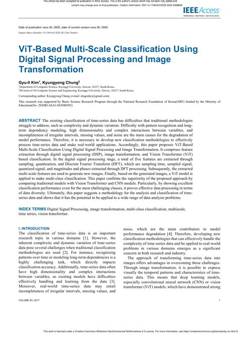 Pdf Vit Based Multi Scale Classification Using Digital Signal Processing And Image Transformation