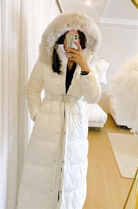 폭스퍼 오리털 롱패딩