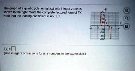 solved the graph of a quintic polynomial x with integer zeros is