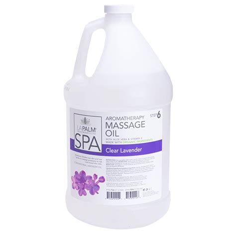 La Palm Aromatherapy Organic Massage Oil Clear Lavender Refill Size 1 Gallon