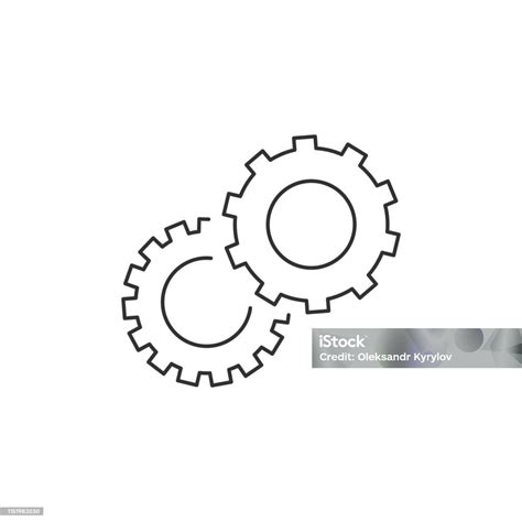 톱니바퀴 선형 아이콘입니다 톱니바퀴 개념 기호 디자인입니다 얇은 그래픽 요소 벡터 일러스트 레이 션 흰색 배경에 고립 0명에 대한 스톡 벡터 아트 및 기타 이미지 Istock