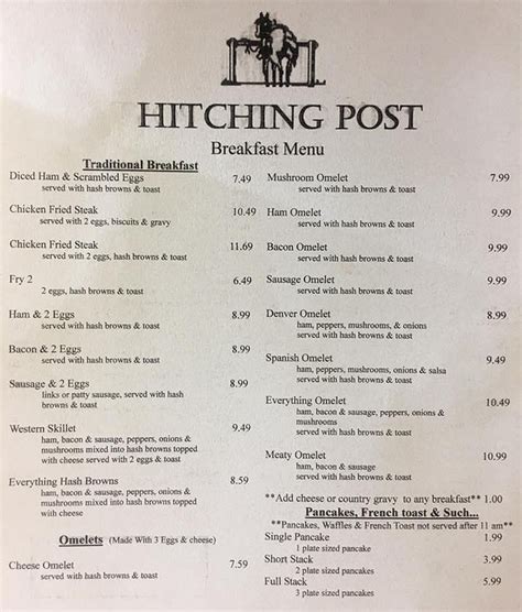 Hitching Post Bar And Grill Menu Slc Menu
