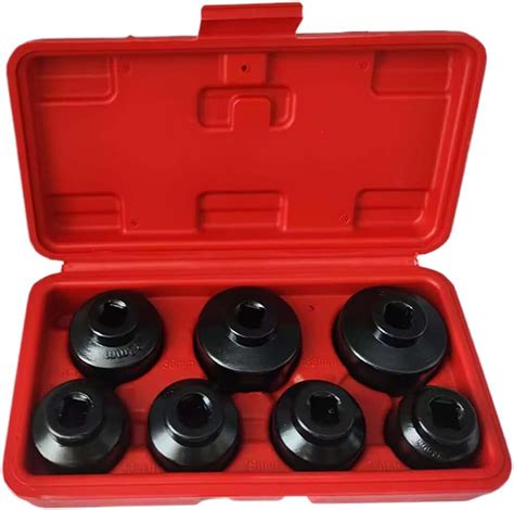 Lainloy 7pcs 3 8 Drive Oil Filter Socket Set Cap Wrench Removal Tool Kit Includes