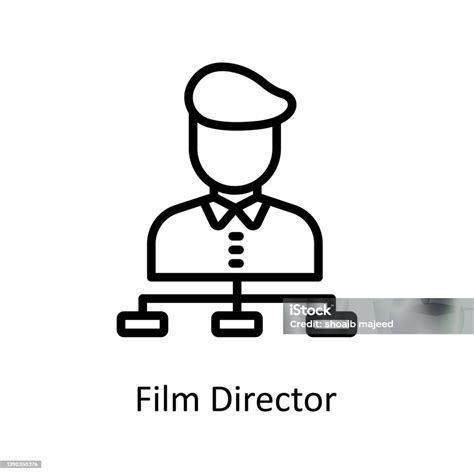 흰색 배경 Eps 10 파일에 격리 된 웹에 대한 필름 디렉터 벡터 개요 아이콘 감독에 대한 스톡 벡터 아트 및 기타 이미지 감독 모션 목재 재료 Istock