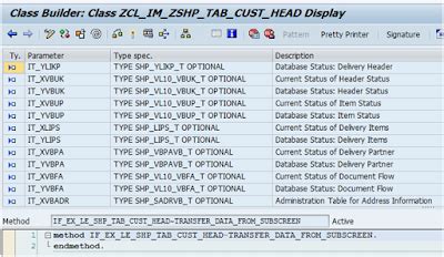 SAP ABAP BADI Add Header Custom Fields Tab In VL01N VL02N VL03N Delivery