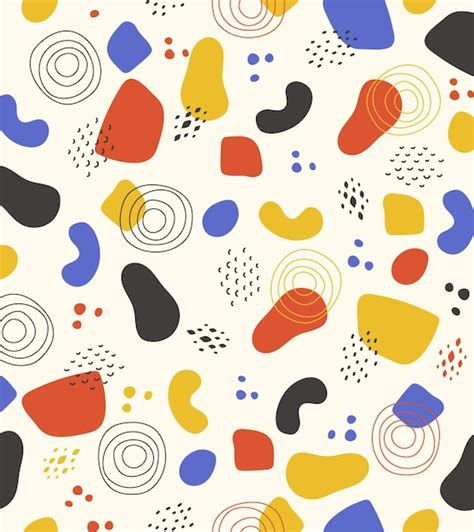 Premium Vector Hand Drawn Abstract Shapes Pattern Design