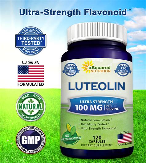 Luteolin 100mg 120 Capsules Luteolin Supplement And Powder Complex