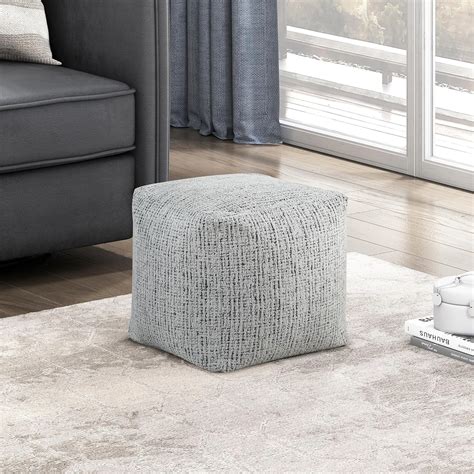 Lexicon Pouf Ottoman Square Ottoman Foot Rest Chenille