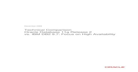 Oracle Database Ha Technical Comparisonoracle White Paper— Technical