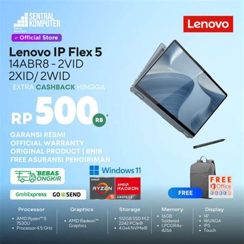 Jual Lenovo Ideapad Flex Ryzen U Gb Ssd Gb Win Ohs Touch Artic Grey Di Seller