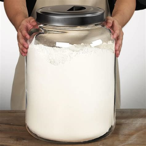Daitouge Large Storage Glass Jars With Metal Lids 55 Gallon 21000 Ml Canisters Super Wide