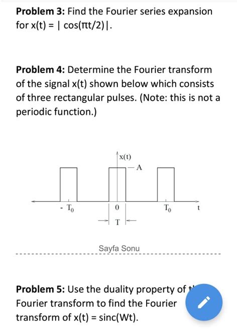 Solved Problem 3 Find The Fourier Series Expansion For